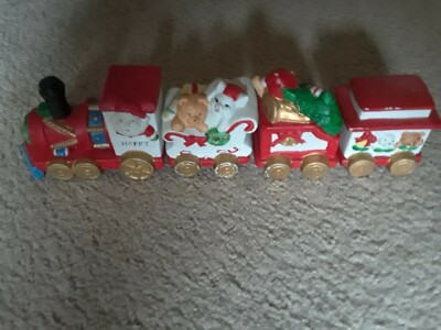 Four Car Ceramic Christmas Train Set, Vintage | eBay