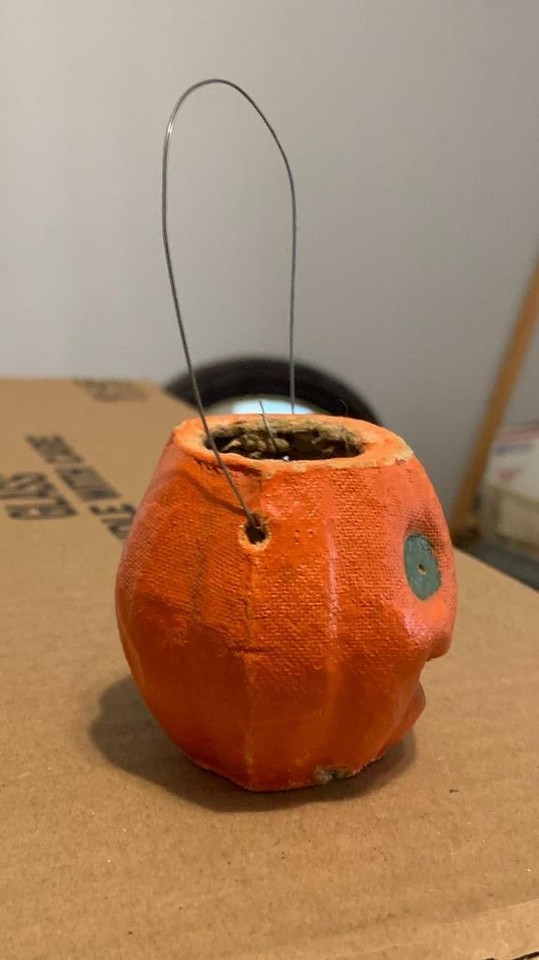 Pumpkin Miniature Jack O Lantern Halloween Candy Container Antique ...