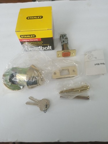 Stanley Deadbolt Double Cylinder 63-6550-035/Bright Brass "NOS" | eBay