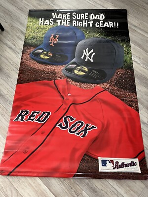Authentic "Make Sure Dad has the Right Gear" NY & Red Sox MLB Banner | eBay