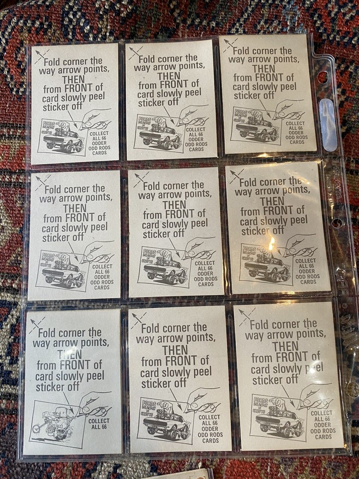 Lot Of 44 Orig 1970s Donruss Fabulous Odd Rods Sticker Card Vintage Rat ...