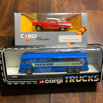 CORGI lot 1168 blue bus "Rover Bus" England toy fair 1 of 400 & 1957 ...