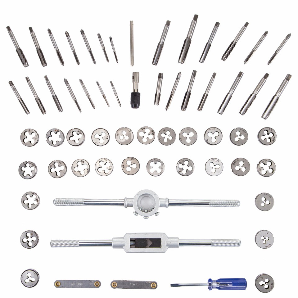 60 Pcs Master Tap and Die Set Coarse and Fine Threads Tools SAE Inch ...