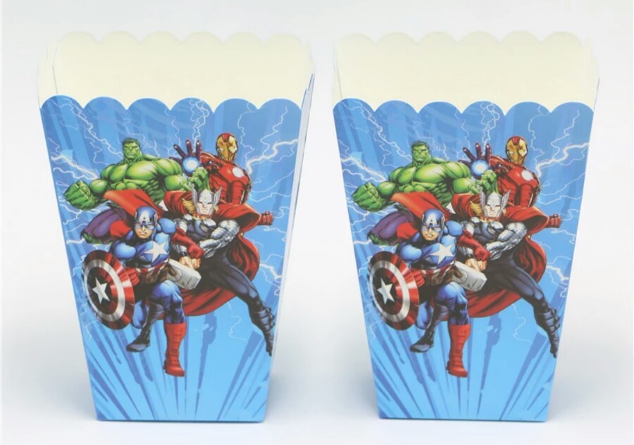 12 PACK AVENGERS POPCORN BOXES LOLLY BOX PARTY SUPPLIES THOR HULK ...
