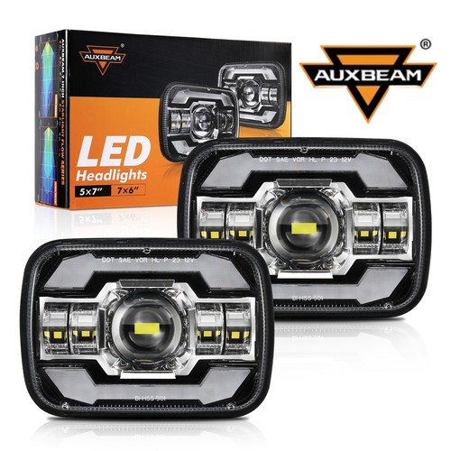 2x AUXBEAM 5x7" 7x6" DOT LED Headlight Hi/Lo Turn DRL For Jeep Cherokee XJ 84-01 | eBay