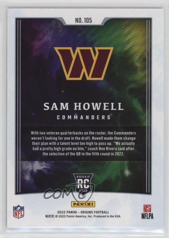 2022 Panini Origins Rookies Purple 2/17 Sam Howell #105 Rookie RC 0i8b ...