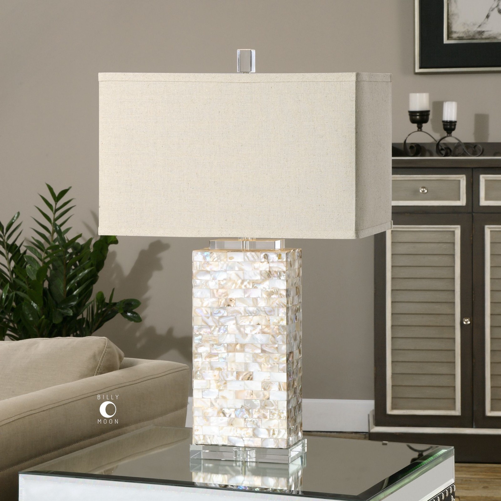 Elegant Tiled Sea Shell Table Lamp | Mother of Pearl Coastal Beach | eBay