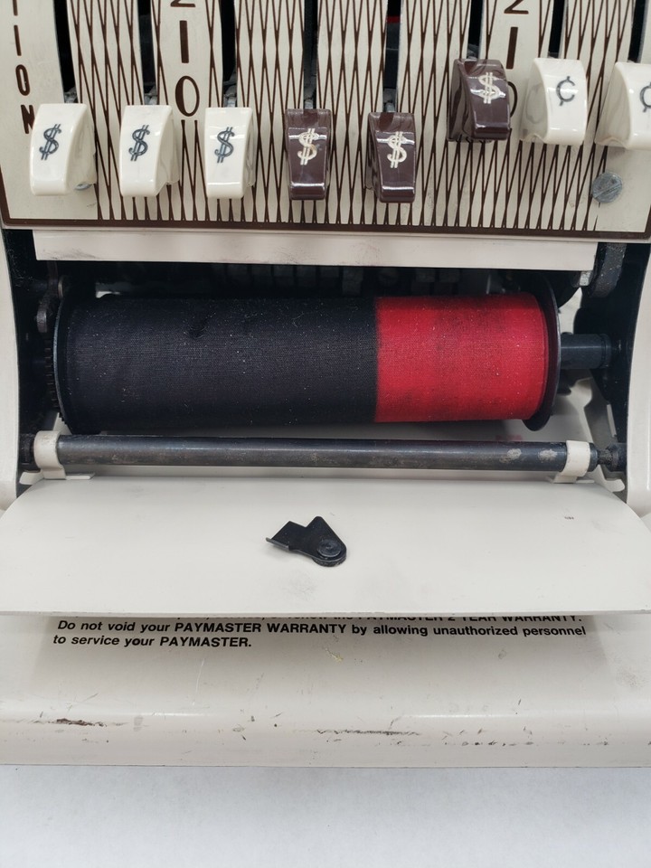 Paymaster 8000 Series Ribbon Check Writer Tan Brown Vintage Key Tested ...