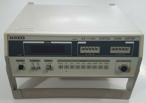 *PREOWNED* ADEX AX-114N Digital Ohm Meter W/ Power/Data & Control Cords ...