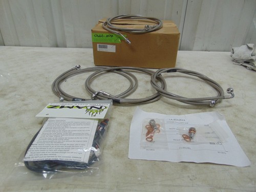 LA Choppers Stainless Braided Mini Ape Hanger Handlebar Cable Kit 17-20 ...