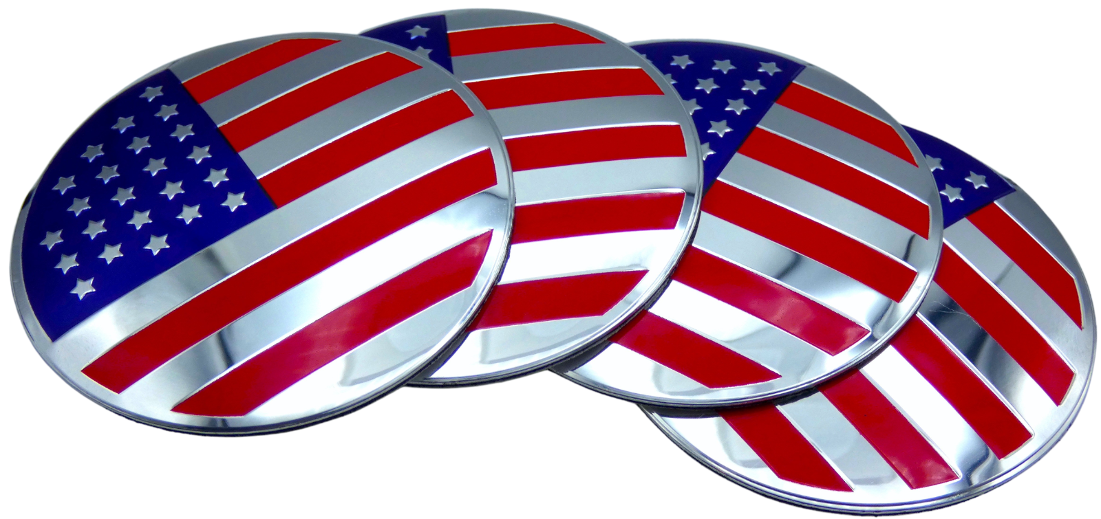 (4x) American US Flag Emblem Wheel Center Cap Sticker Decals 2.2 ...