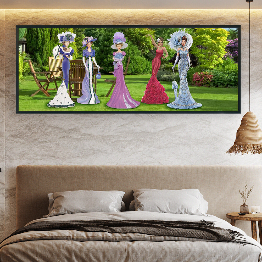 5D DIY Full Round Drill Diamond Painting Lady Kit Home Decoration Art ...