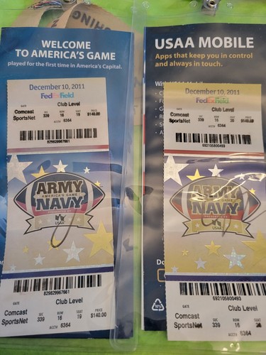 Army America's Game Navy 2011 Lanyard - Pair Of 2 With Passes Tickets ...