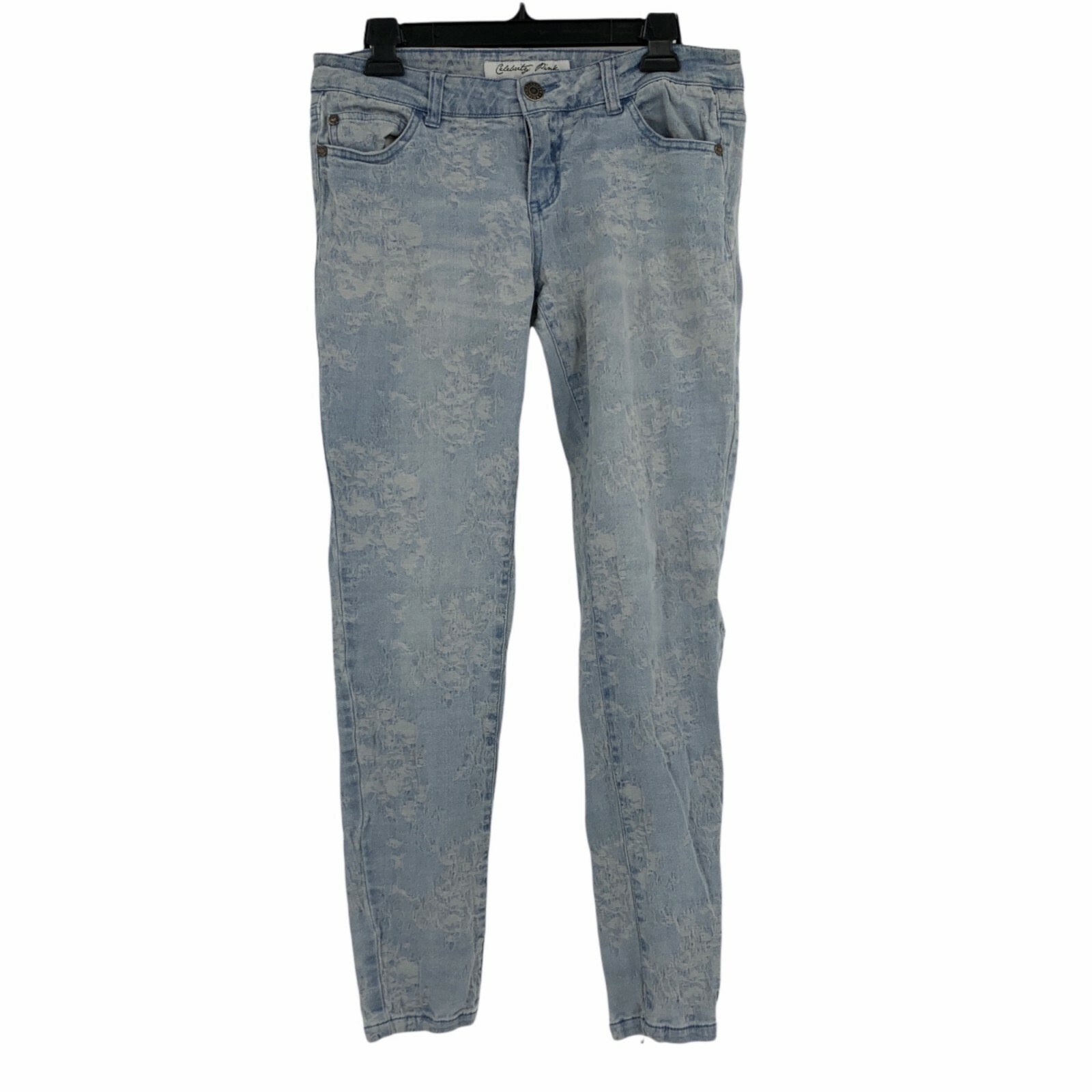 Women's Jeans Celebrity Pink sz 7 Texture 9848 Skinny Mid Rise Spandex ...