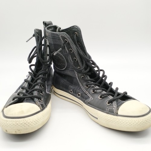 Converse Chuck Taylor Black Plaid Unisex Hi Tops with Side Zipper Mens ...