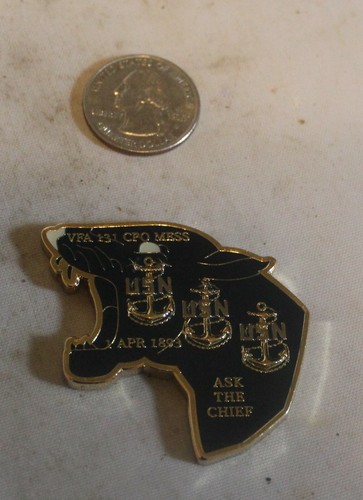 2" Navy USN Chief CPO Challenge Coin VFA-131 Wildcats Shaped | eBay
