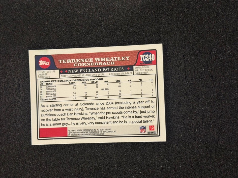 2008 Topps Chrome Xfractors #TC240 Terrence Wheatley RC | eBay