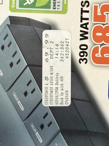 CyberPower CP685AVR-G Battery Backup Surge Protection System UPS 685VA ...