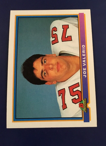 1991 Bowman # 215 JOE VALERIO ROOKIE Kansas City Chiefs Penn State Nice ...