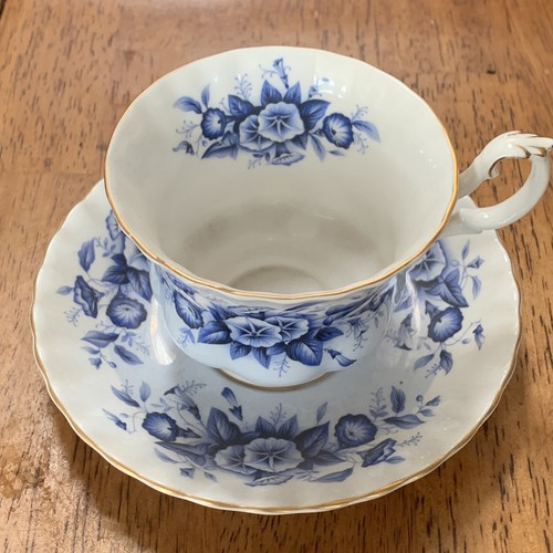 Royal Albert Bone China Teacup and Saucer Blue Floral Melody "Rhapsody ...