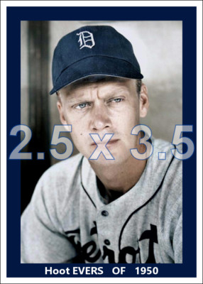 Hoot Evers - 1950 Detroit Tigers - choose a size - colorized print | eBay