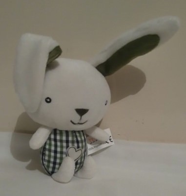 Tesco White & Green Easter Bunny Rabbit Plush Soft Toy Animal Figure ...