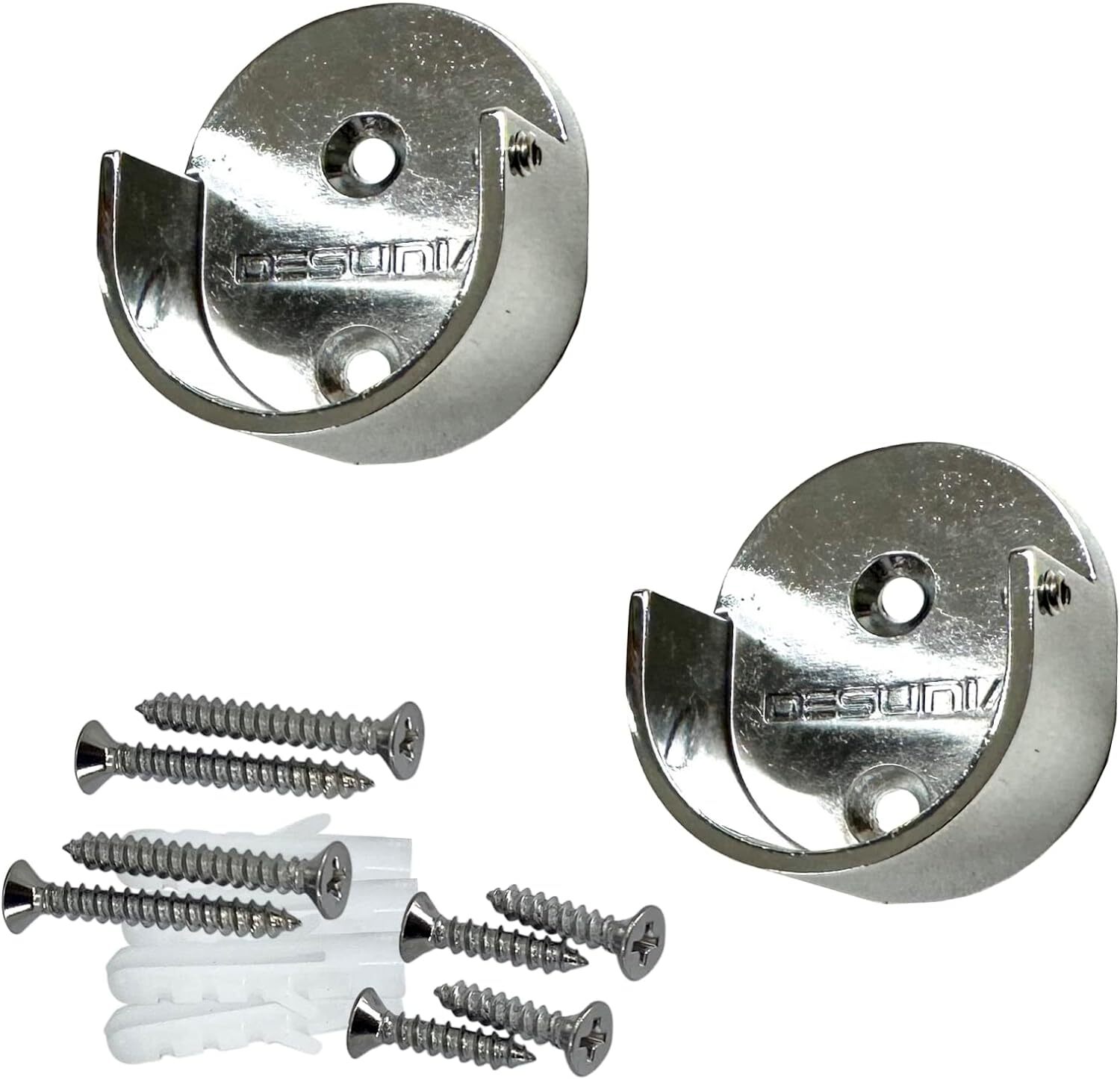 Closet Rod Support Flanges With Screw On Attachment Heavy Duty Clothes ...