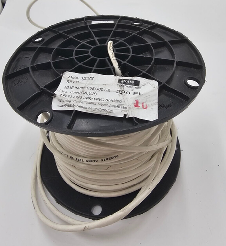 HME Conductor Cable Spool 200ft 855G001-2 22 AWG 2P Shielded PPRO/PVC ...