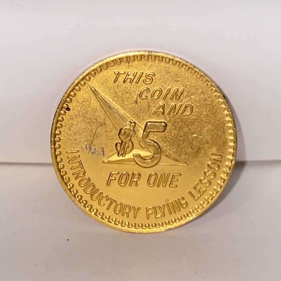 Vintage Piper Aircraft Bronze Plated Aluminum $5 Piper Pilot Flying ...