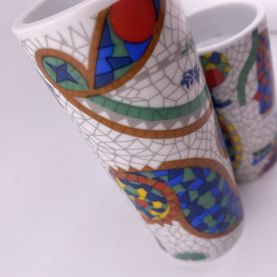 Antoni Gaudi Tea Light Cotive Candle Holders Signed Ceramic Mosaic ...