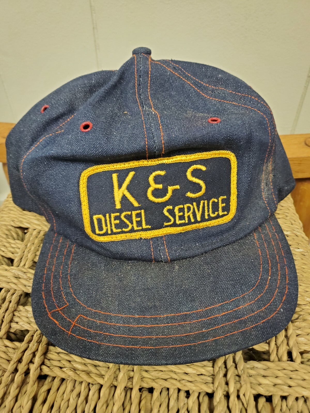 vtg K&S diesel services snapback trucker hat cap deni… - Gem