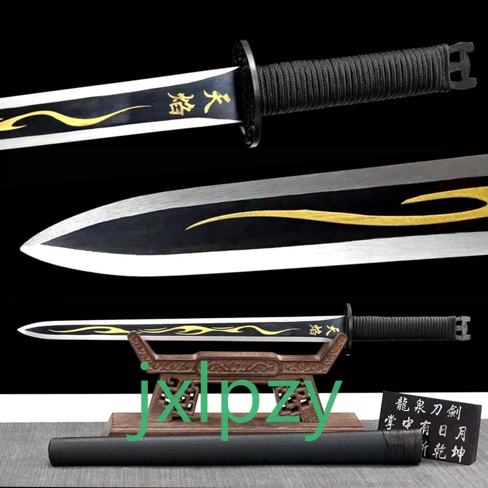 Chinese Kung Fu Jian Wushu Double Edged Sword 1095 Spring Steel Blade ...