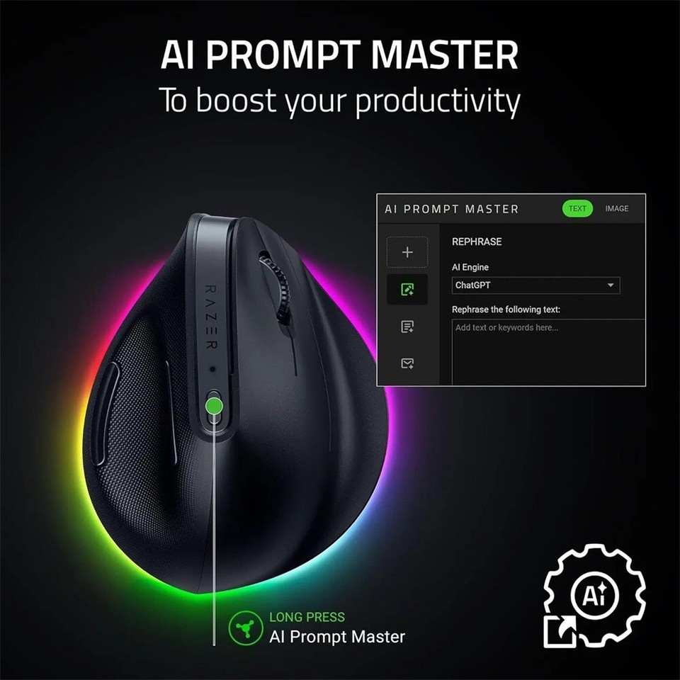 Razer Pro Click V2 Vertical Right-handed Vertical Ergonomic Wireless ...