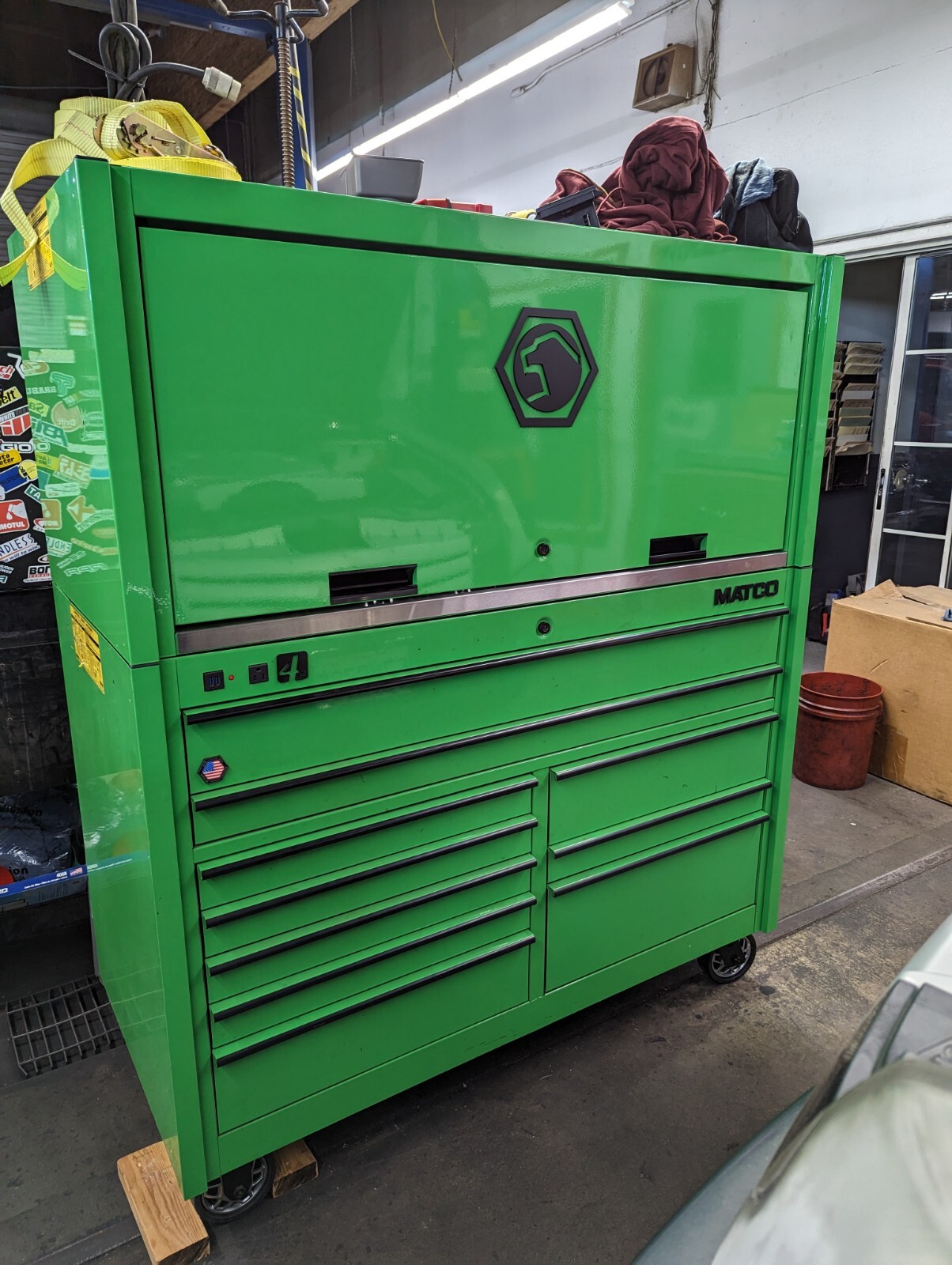 Matco tool box 4S with Top Hutch. Green In Good Condition | eBay