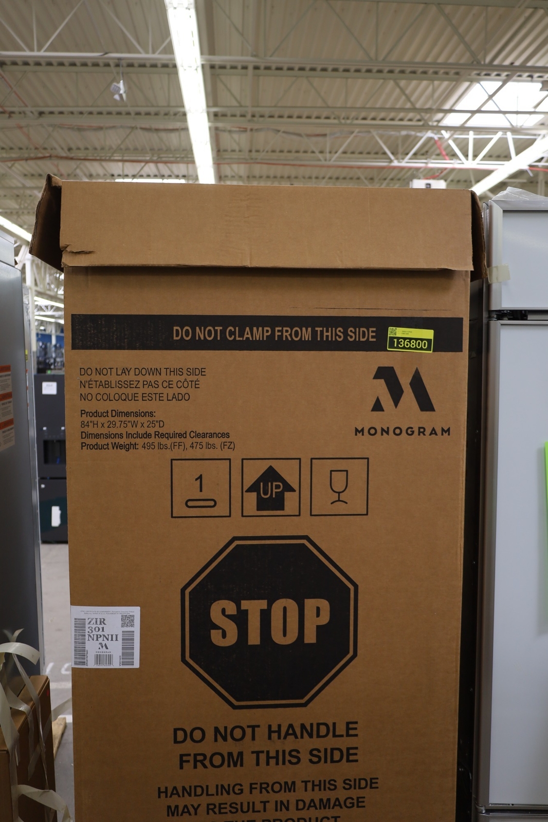 GE Monogram ZIR301NPNII 30" Panel Ready CD RH Column Refrigerator NOB ...