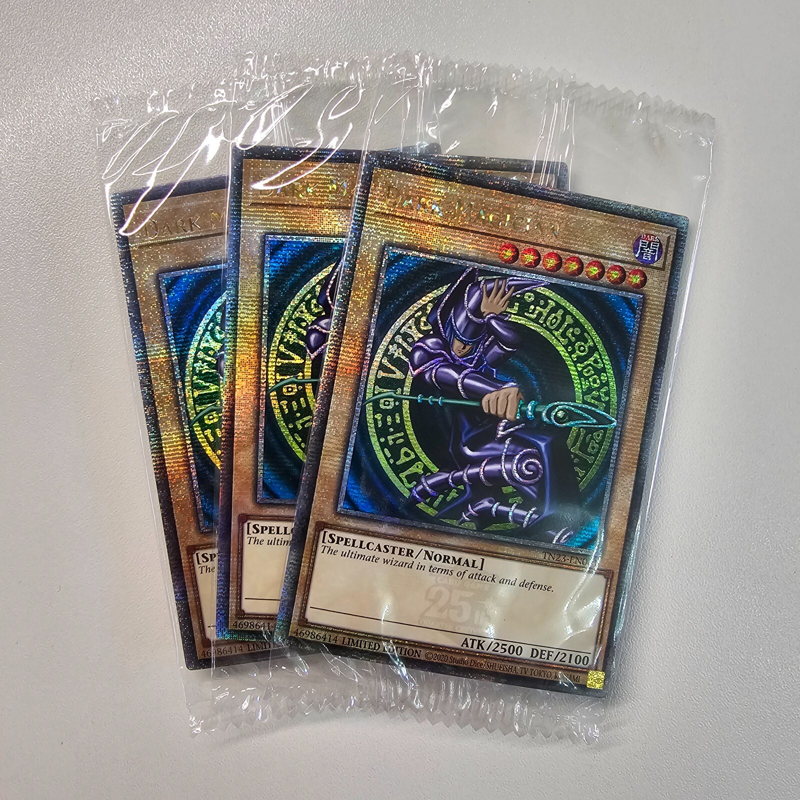 3x TN23 EN001 - Dark Magician - Quarter Century Secret Rare Sealed ...