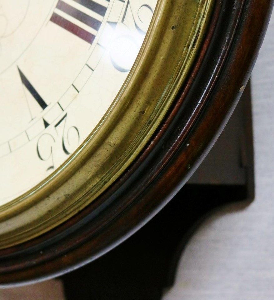 Rare Antique English London 8 Day Single Fusee Verge Mahogany Dial Wall ...