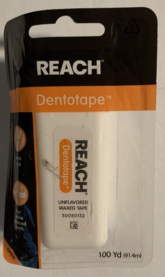 Reach Dental Floss Dentotape Waxed Extra Wide Unflavored 100 Yards Tape ...