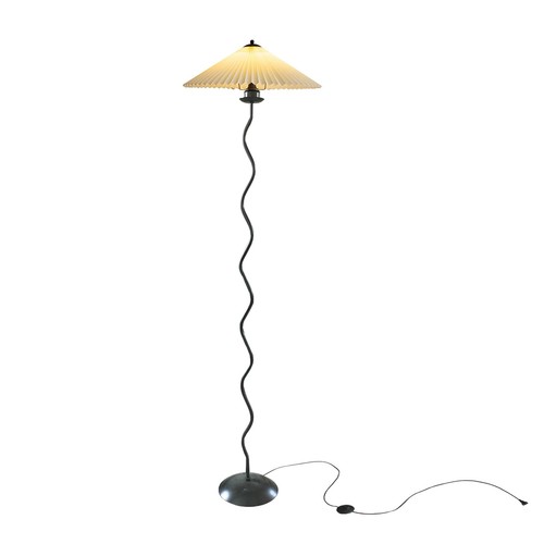 Pleated Floor Lamp, 3 Color Dimmable Floor Lamp with Remote Control ...