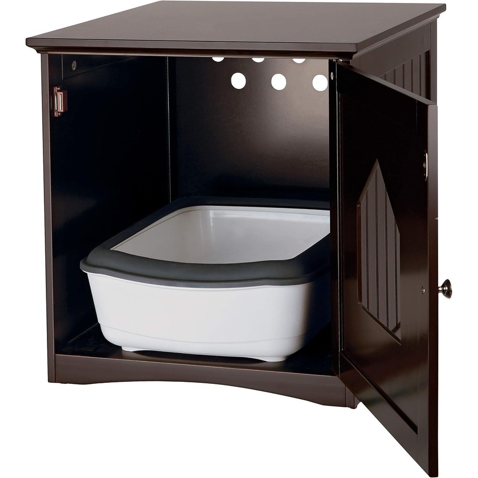 Small Litter Box Enclosure - Indoor Furniture for Cats - Add a Bed for ...