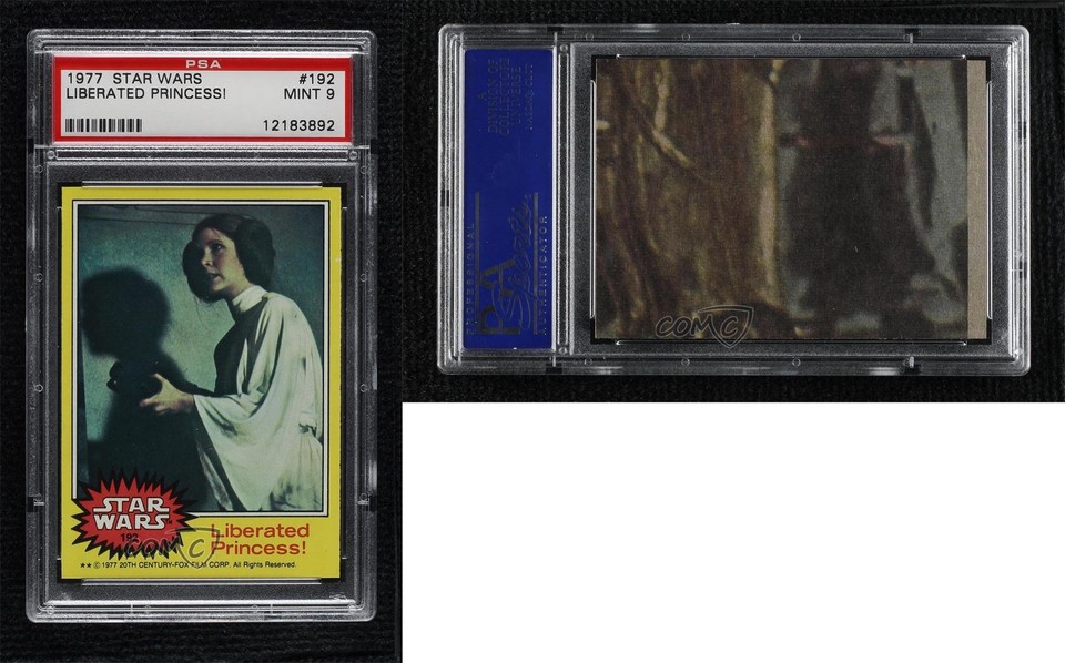 1977 Topps Star Wars Princess Leia Organa Carrie Fisher #192 PSA 9 MINT ...