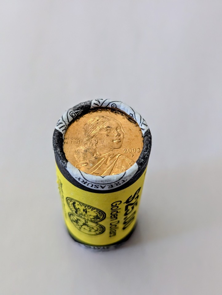 2003 P Sacagawea Golden Dollar $1 Coin Roll - Uncirculated U.S. Mint ...