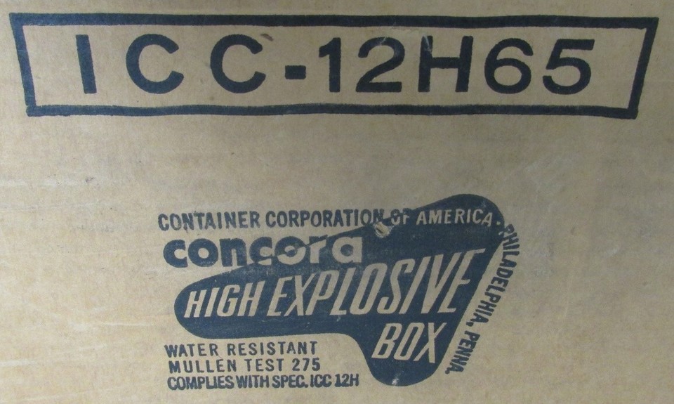 SUPER RARE 50 lbs. DUPONT EXPLOSIVES Special Gelatin Concora Cardboard ...