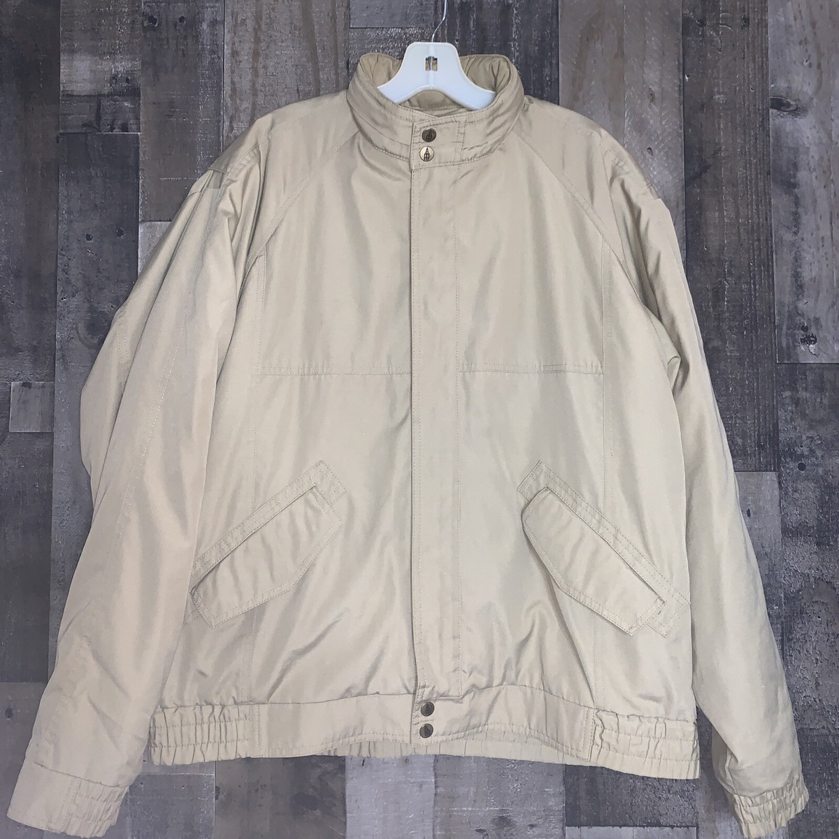 Vintage London Fog tan 42 Long mens bomber jacket With Red Vintage London Fog tan 42 Long mens bomber jacket With Red