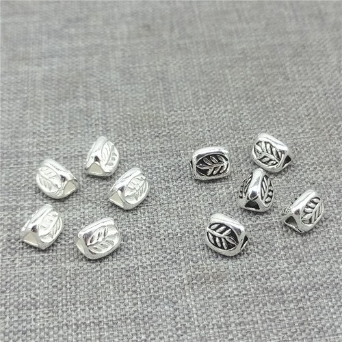 10pcs of 925 Sterling Silver Small Leaf Triangle Beads for Bracelet ...