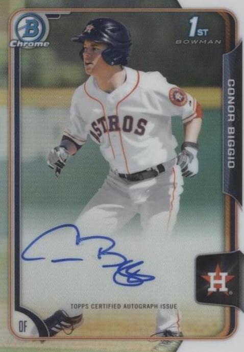 2015 Bowman Draft - Chrome Draft Pick Autographs Conor Biggio #BCA-CBI ...