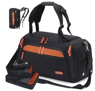 Lumesner Duffle Travel Bag Gym Bag with 3 Packing Cubes & Shoe / Laptop ...