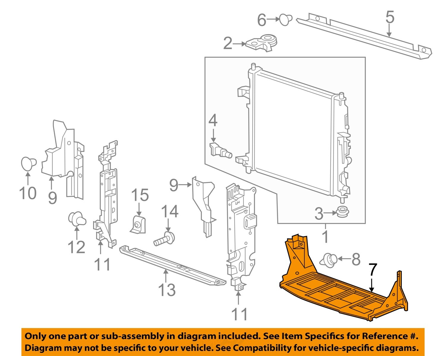 GM OEM 16-24 Camaro Cooling Radiator Components-Lower Baffle 23158393 ...