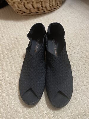 BM Bernie Mev Booties Black Woven Platform Wedge Shoes US 7-7.5 38 | eBay