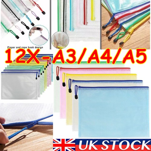 A3/A4/A5 Plastic Wallet Document Zip Lock Plastic Pocket With Zipper ...
